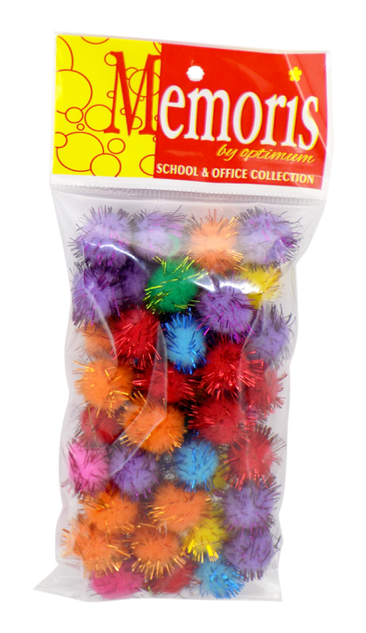 MEMORIS Craft sjajni pom pom 5/1 šareni | Online prodaja | Ananas