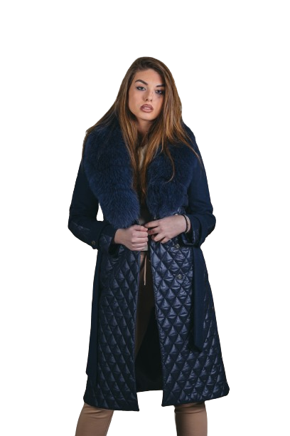 Diva Furs Ženski kaput Natasa, Teget | Online prodaja | Ananas