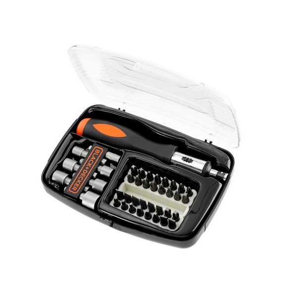 BLACK+DECKER Гарнитура рачка со додатоци во куфер 40 парчиња ...