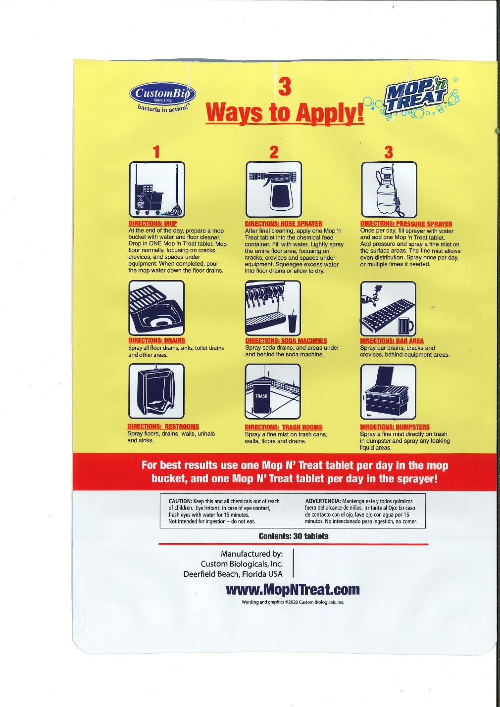 Custom Bio Set Mops tableta, 30 komada, Bele | Online prodaja | Ananas