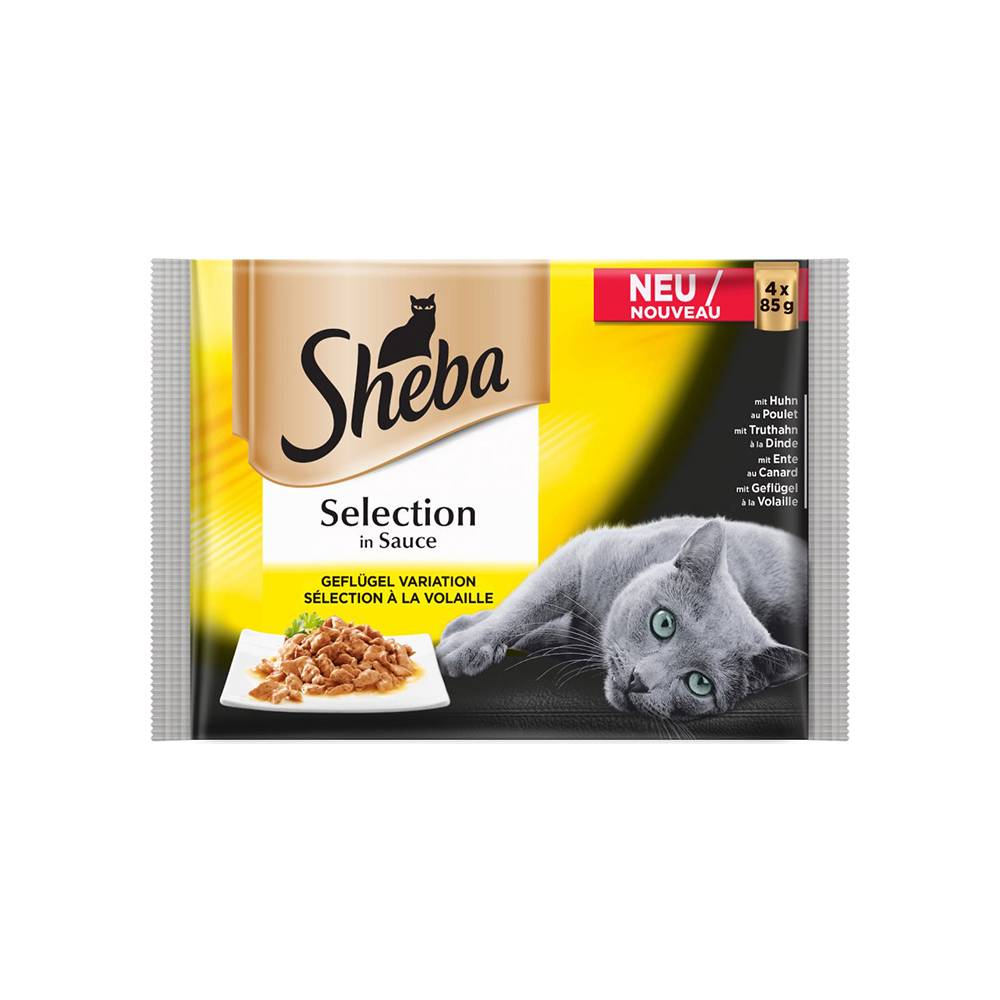 SHEBA Влажна храна за мачки со живина Selection Multipack 85g 4/1 ...