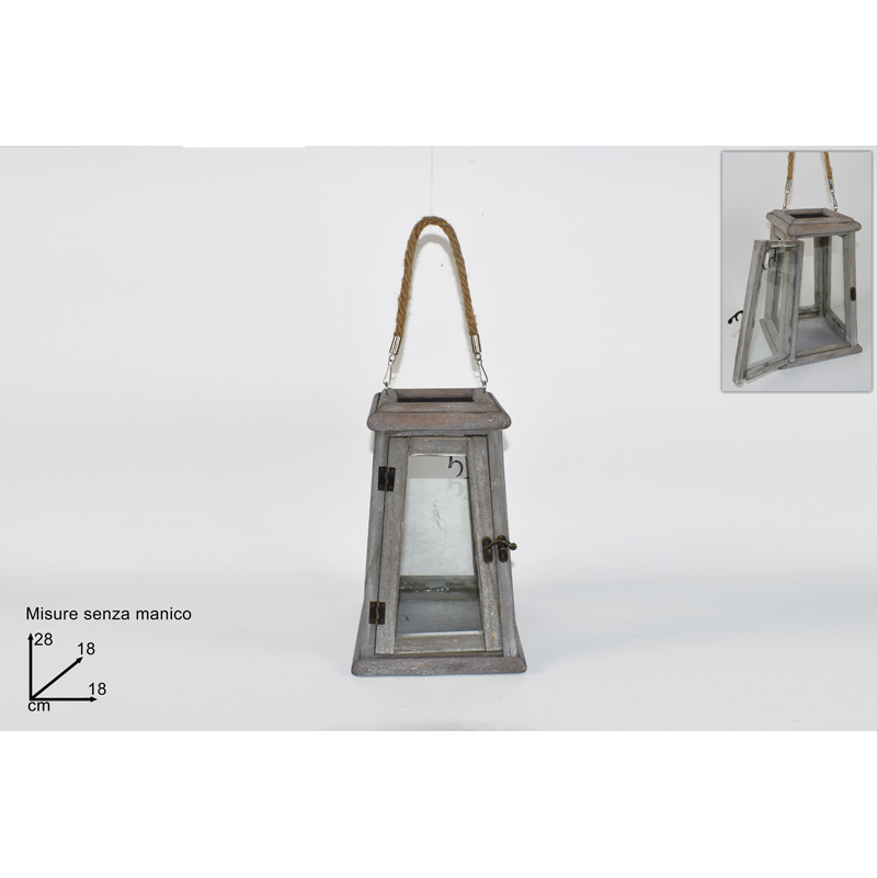 Dekorativni fenjer 28cm RO010324A sivi | Online prodaja | Ananas