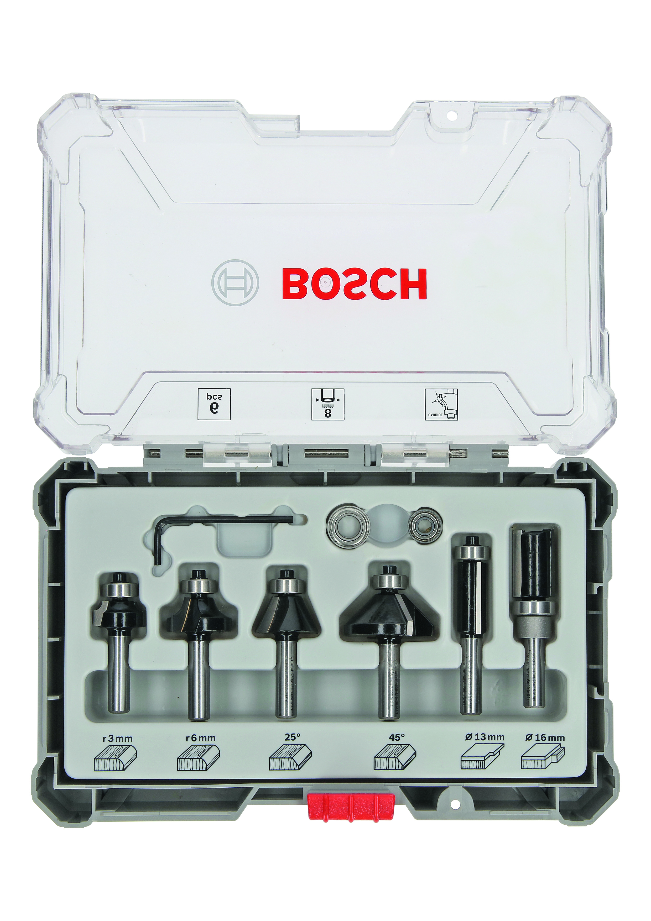 Bosch Komplet glodala, 6 komada, Trim&Edging držač od 8 mm 2607017469 ...