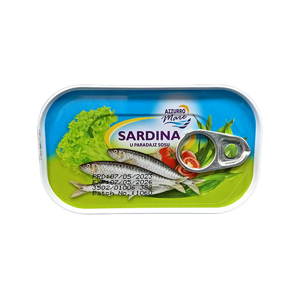 AZZURRO MARE Sardina u paradajz sosu, 125g | Online prodaja | Ananas