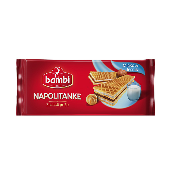 Bambi Napolitanke Mleko i lešnik, 185g | Online prodaja | Ananas