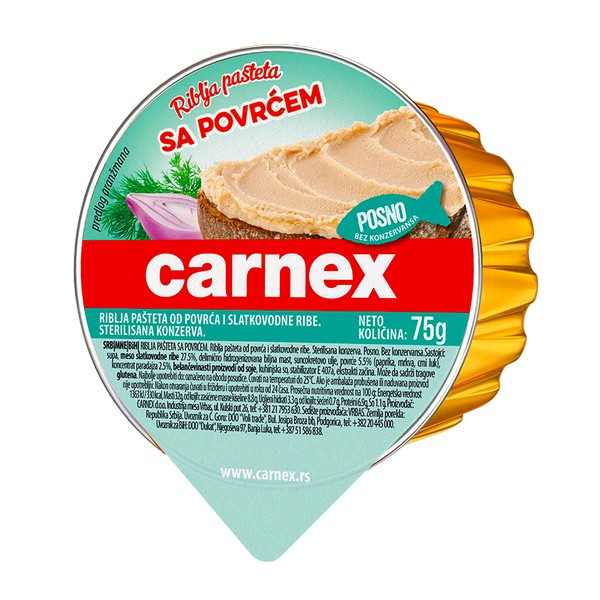 Carnex Pašteta Riblja sa povrćem, 75g | Online prodaja | Ananas