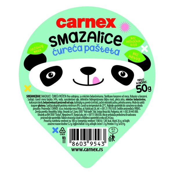 Carnex Smazalice Pašteta Ćureća, 50g | Online prodaja | Ananas