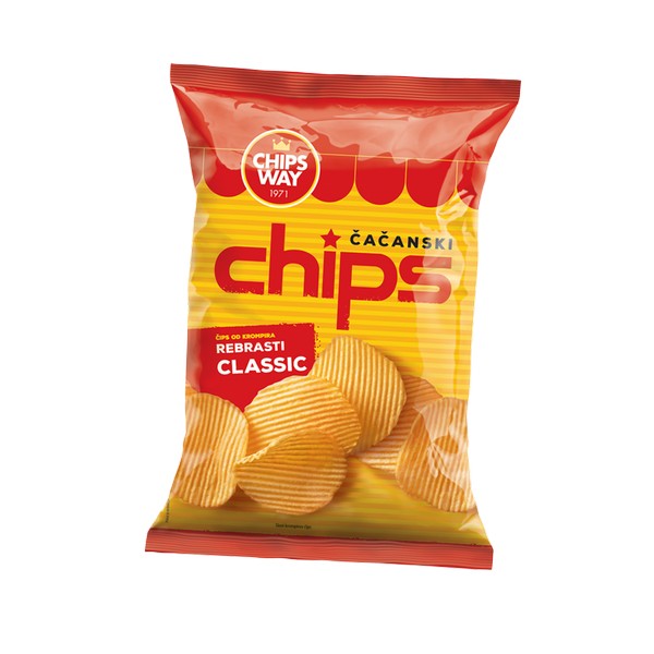 CHIPS WAY Rebrasti čips Classic 90g | Online prodaja | Ananas