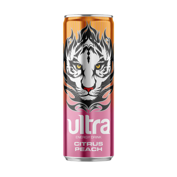 Ultra Energy Citrus Peach Gazirani sok, 0.25L | Online prodaja | Ananas