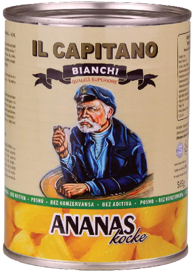 IL CAPITANO Kompot ananas, Kocka, 580ml | Online prodaja | Ananas