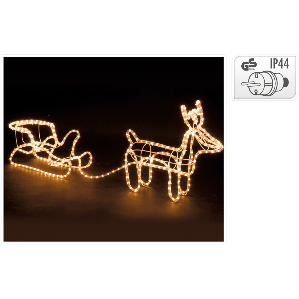 ENA Novogodišnji svetleći irvas sa kočijiom 48x12x44/49x24 096340 ...