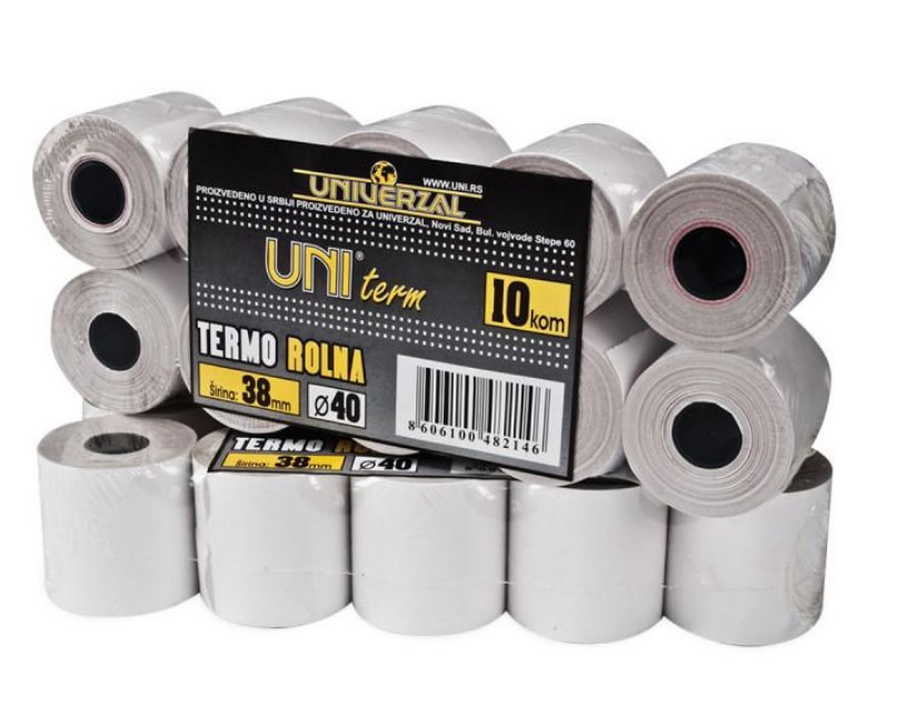 UNI LINE Termo rolna 38mm fi40 10/1 UNL-1605 bela | Online prodaja | Ananas