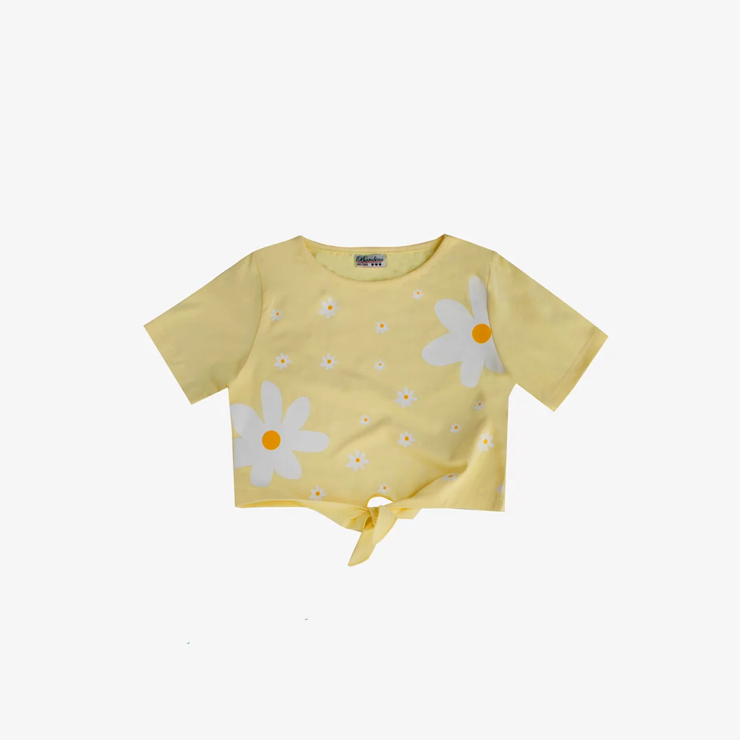 Bambino Crop top majica za devojčice, Žuta | Online prodaja | Ananas