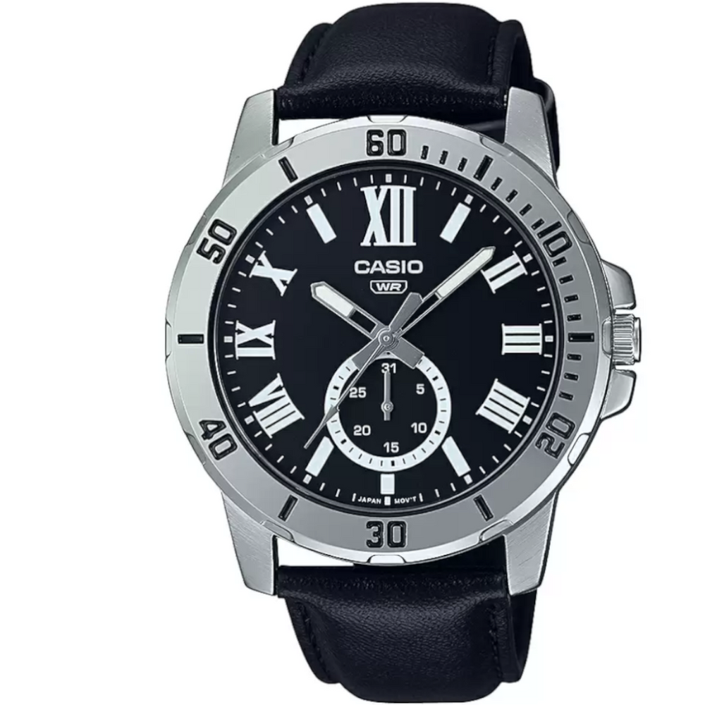 CASIO Muški ručni sat, Kvarcni mehanizam, Crni brojčanik, MTP-VD200L ...