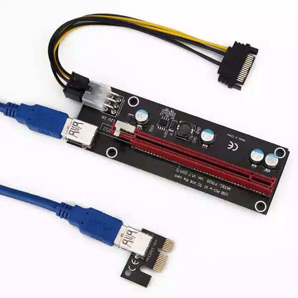 USB 3.0 PCI-E express X16 extender 6 pin crni | Online prodaja | Ananas
