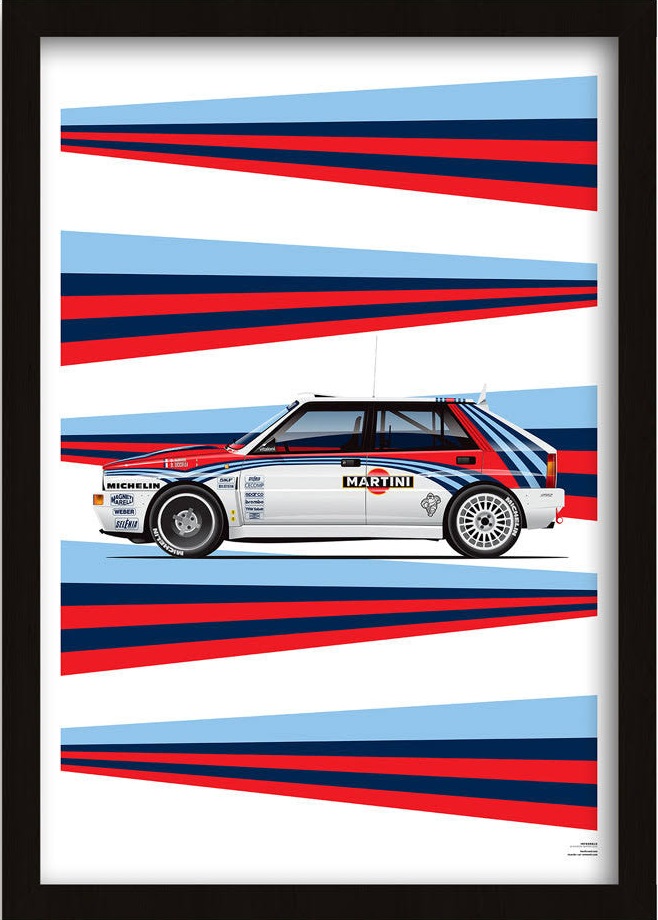 HEEL TREAD Poster "Lancia Delta Hf Integrale Rally" 50X70cm | Online ...