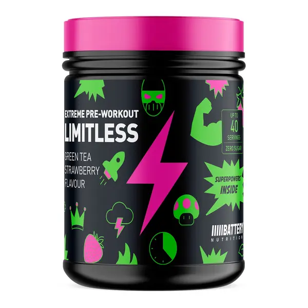 BATTERY LIMITLESS EXTREME PRE-WORKOUT green tea-strawberry, 360g ...