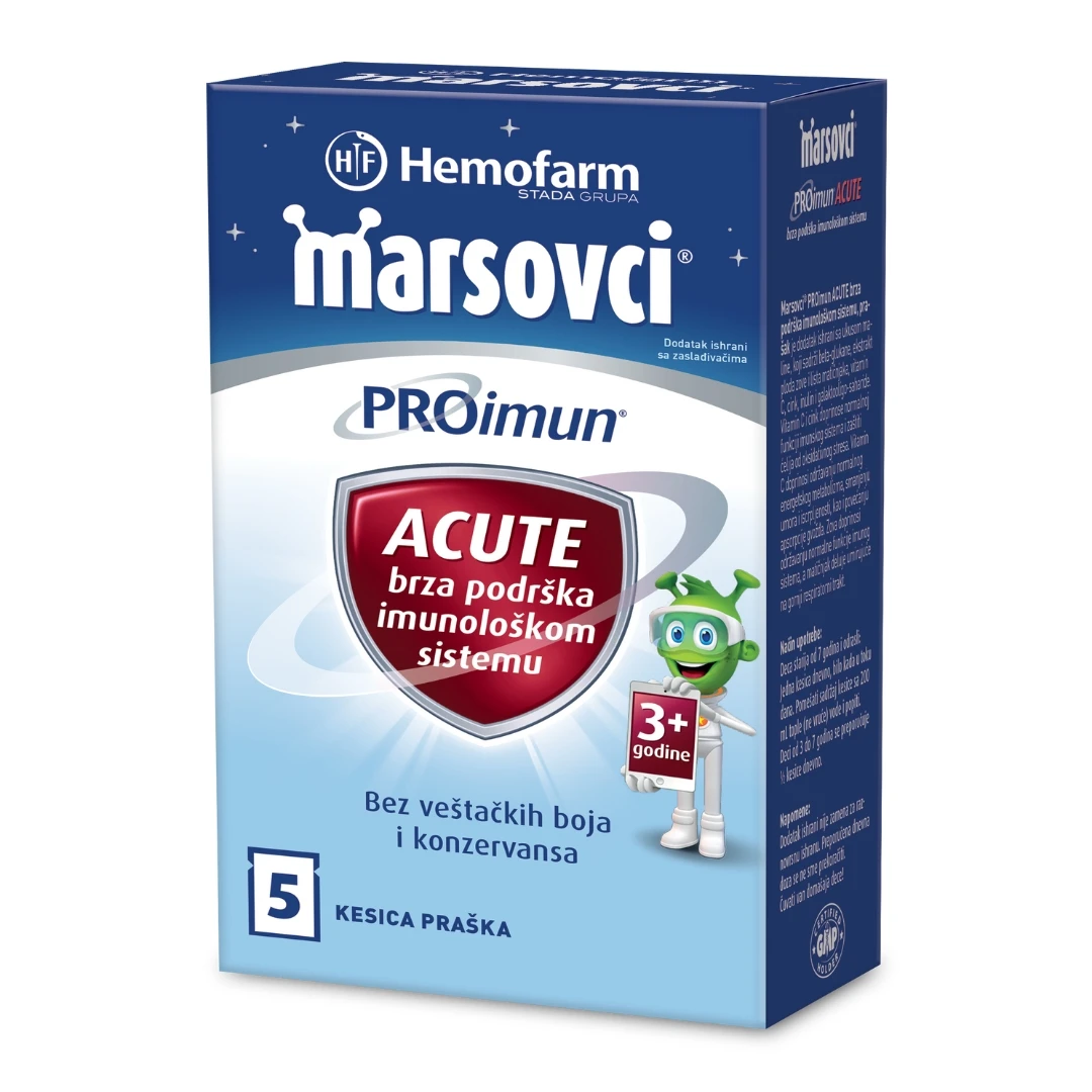 HEMOFARM Preparat za jačanje imuniteta Marsovci Acute PROimun 5 kesica ...