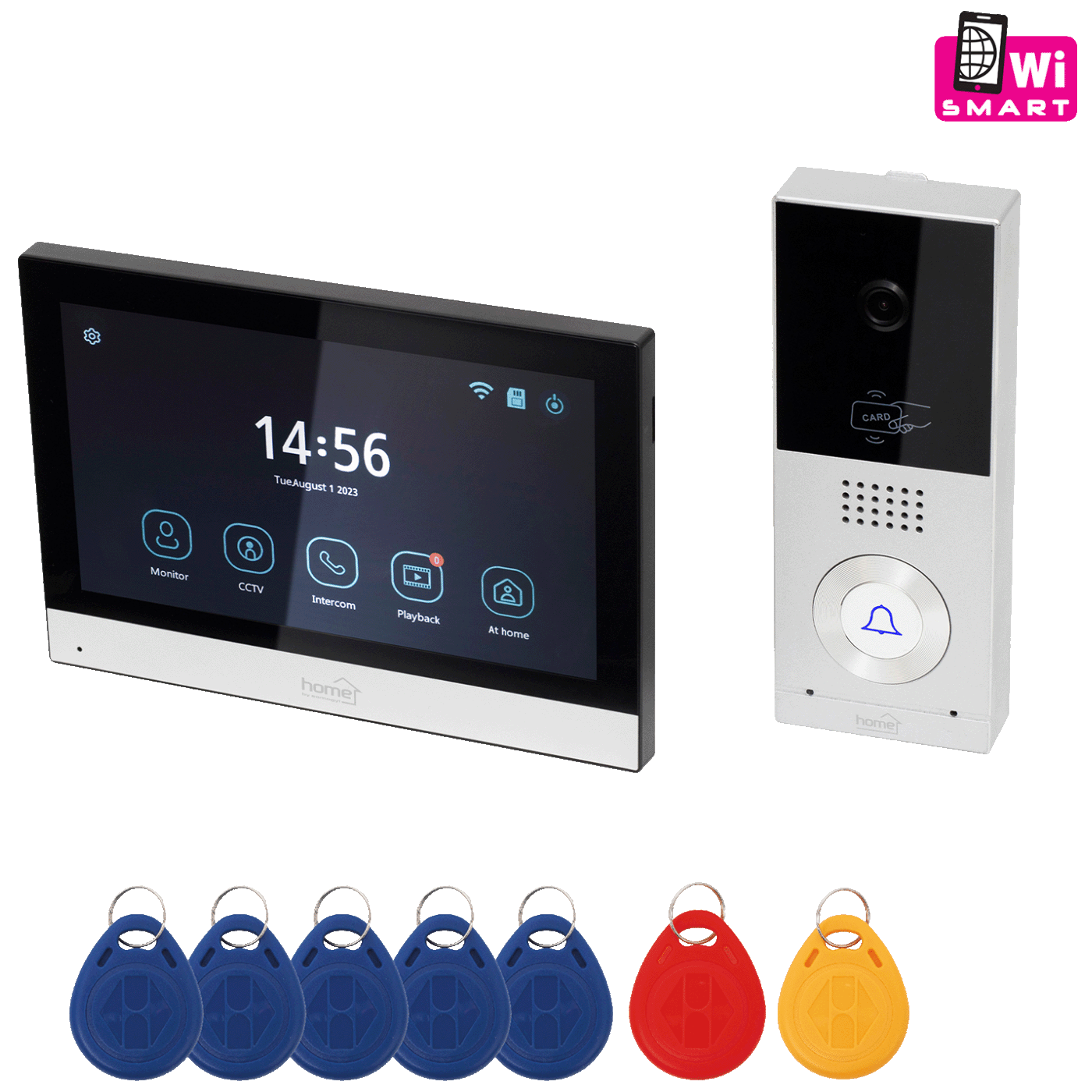 Home Žični video interfon, 7" zaslon, AHD kamera, RFID, IP65 - DPV ...