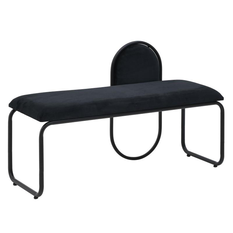 Kanabe tapaciran plišem 110x40x68cm, Crni | Online prodaja Kanabe ...