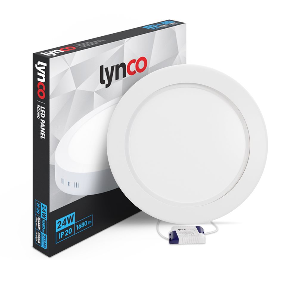 Lynco Panel led 24W, 6000K, nadgradni, D300 Krug, Bijeli | Online ...
