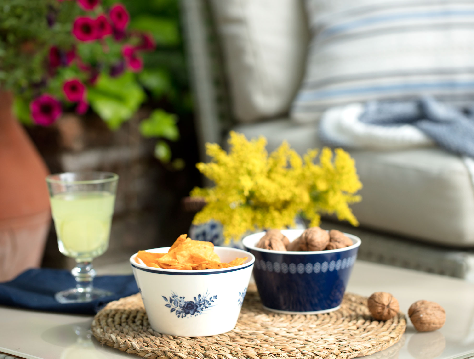 MADAME COCO Maena Perrin Set činija, 2 kom, 10cm, Teget-bele | Online ...