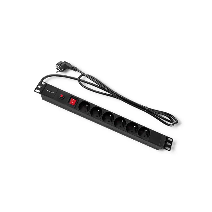 Qoltec Razvodni PDU panel za rek orman sa CB, 1U, 16A, 6xŠuko, 19 ...