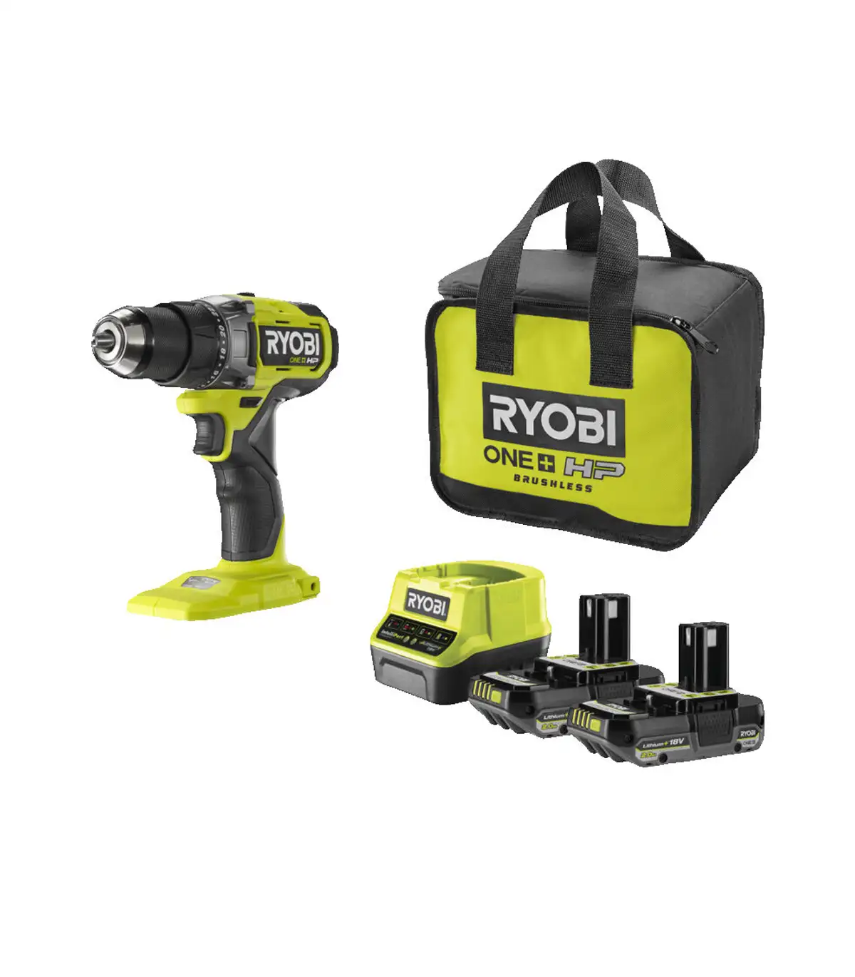 Ryobi Aku Bušilica 18V One+ U Setu sa Dvije Baterije 2.0 Ah, Punjačem I Torbom Rdd18X-220S ...