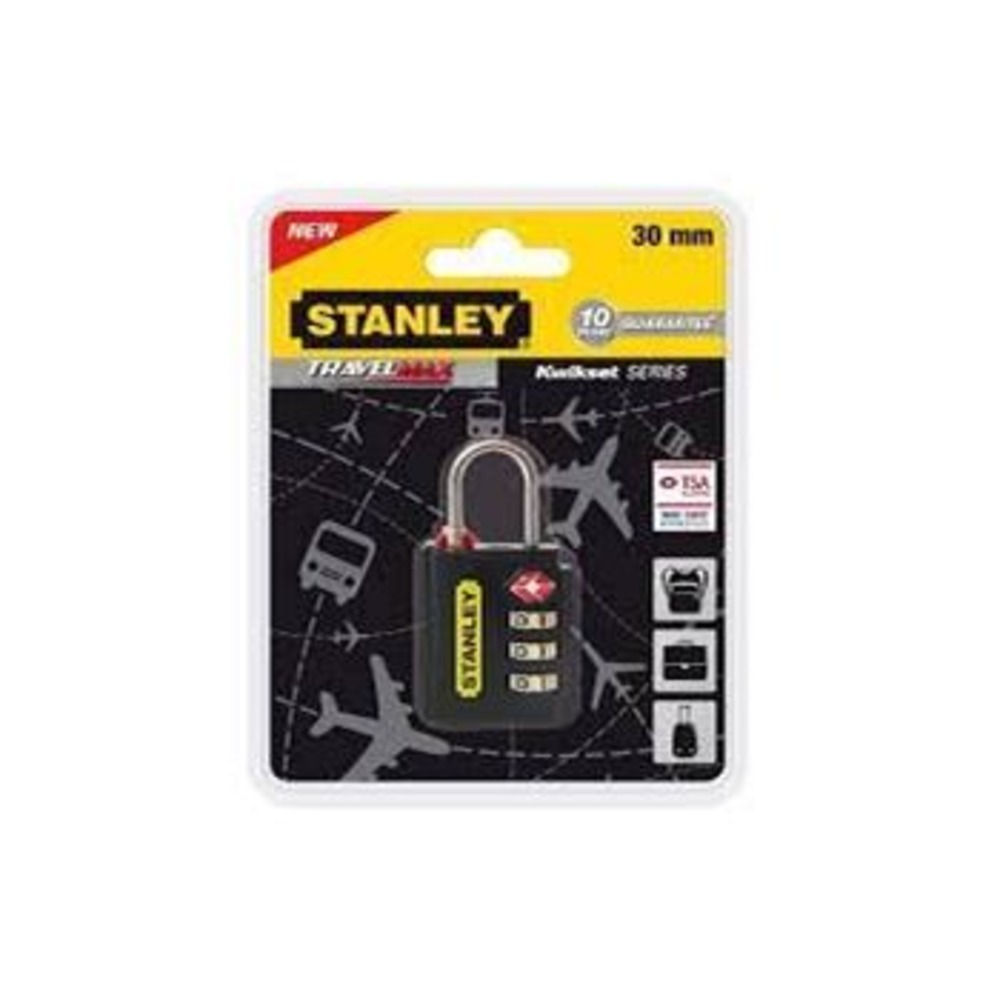 STANLEY Katanac za torbe, 30mm sa tri šifre, Crni | Online prodaja | Ananas