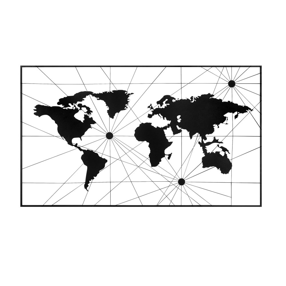 Wallxpert Zidna dekoracija World Map 16, 120x70cm, Crna | Online ...