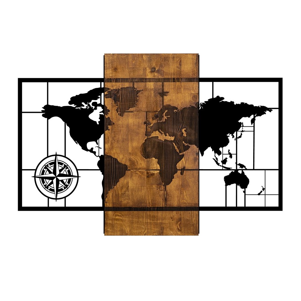 Wallxpert Zidna dekoracija World Map With Compass, 85x58cm | Online ...