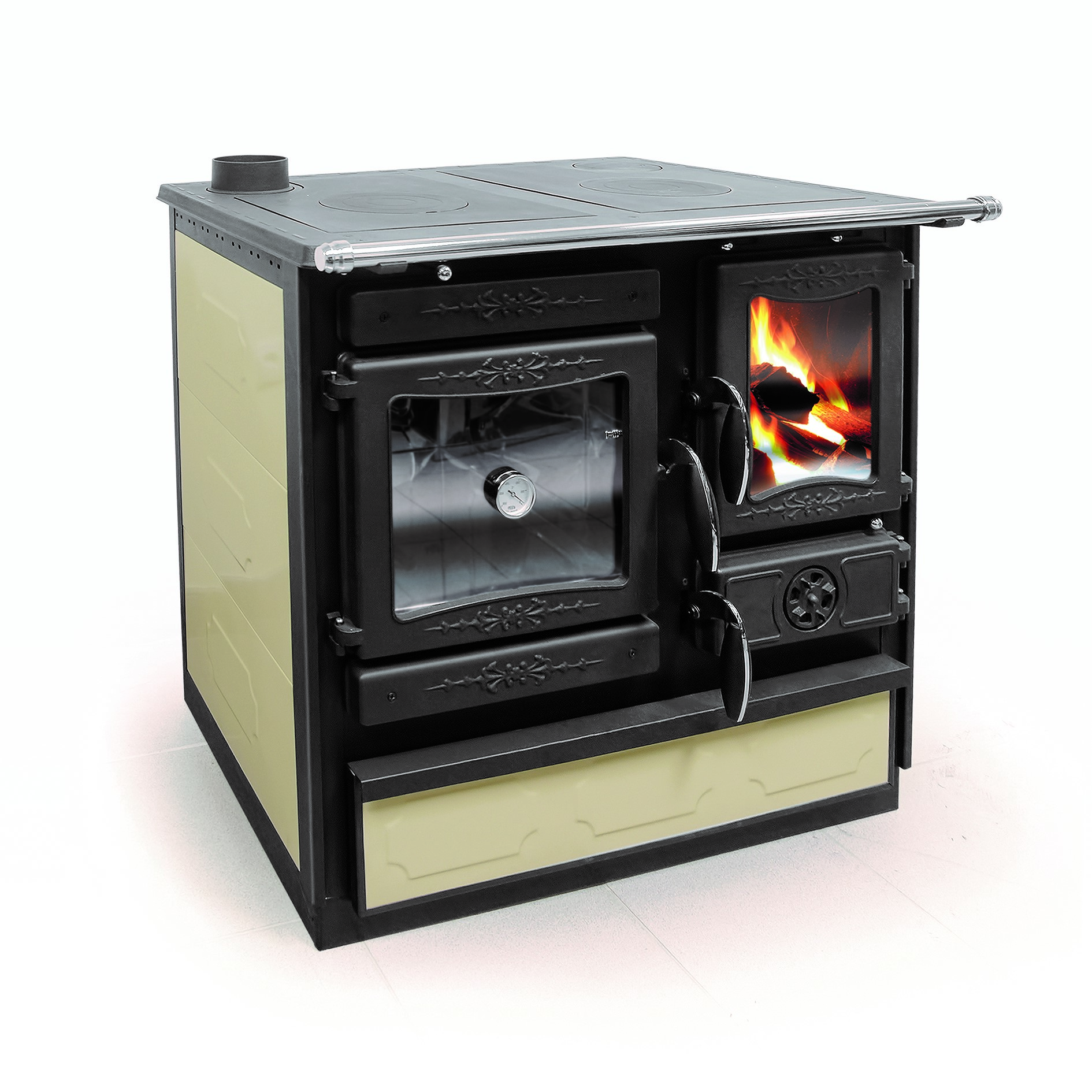 IKL GUČA Guliver Šporet na čvrsto gorivo, Levi izvod, 10.5 kW, Bež ...