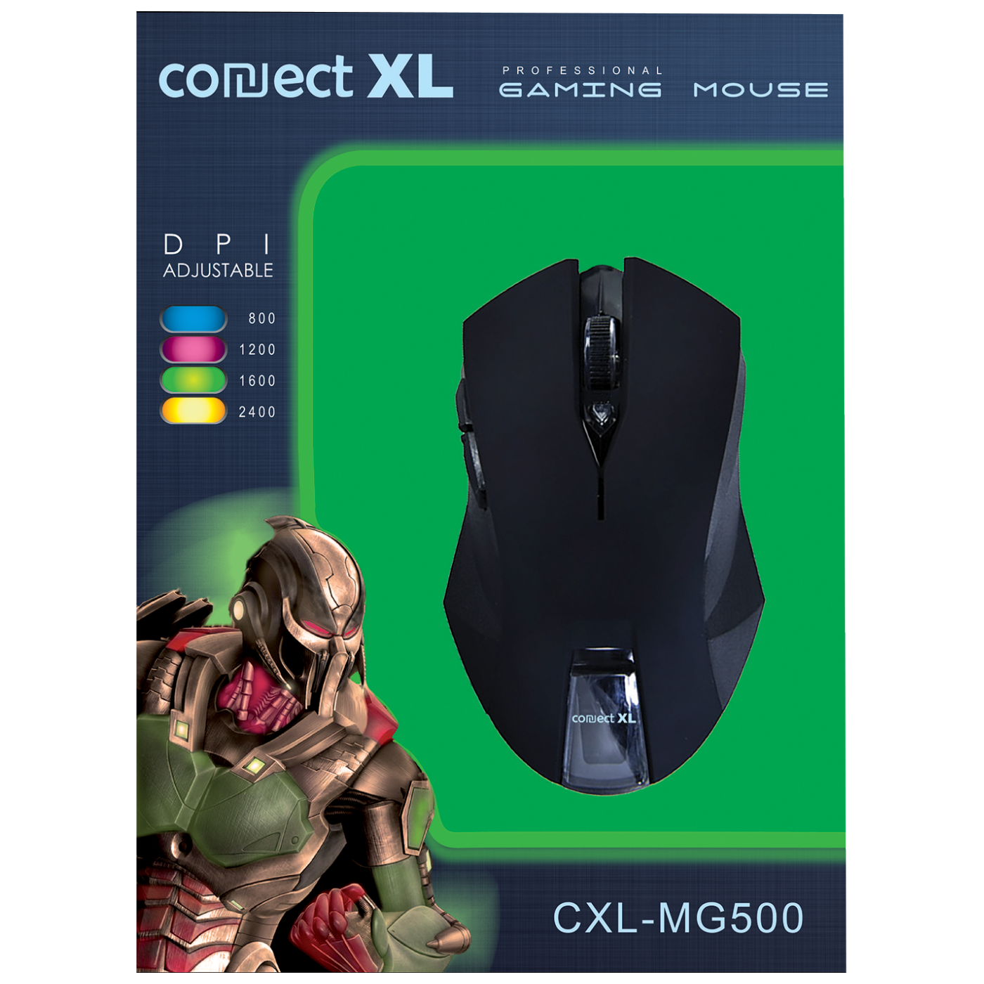Connect XL Miš optički, 2400dpi GAMER, USB, 6 tipki - CXL-MG500, Crni ...