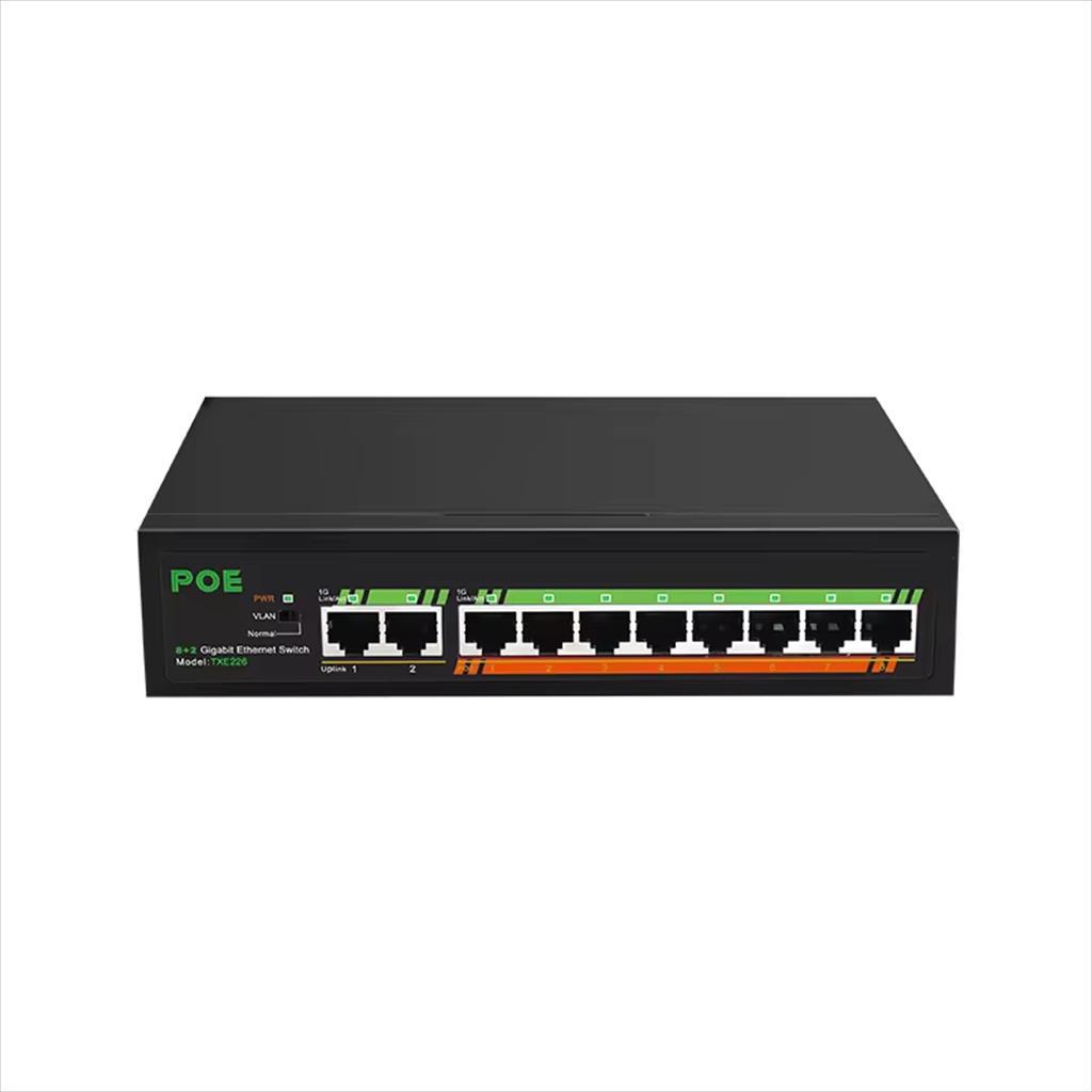 DIEWU TECHNOLOGY Net Switch Poe Diewu 10-Port 10/100/1000 (8 Poe / 120W ...