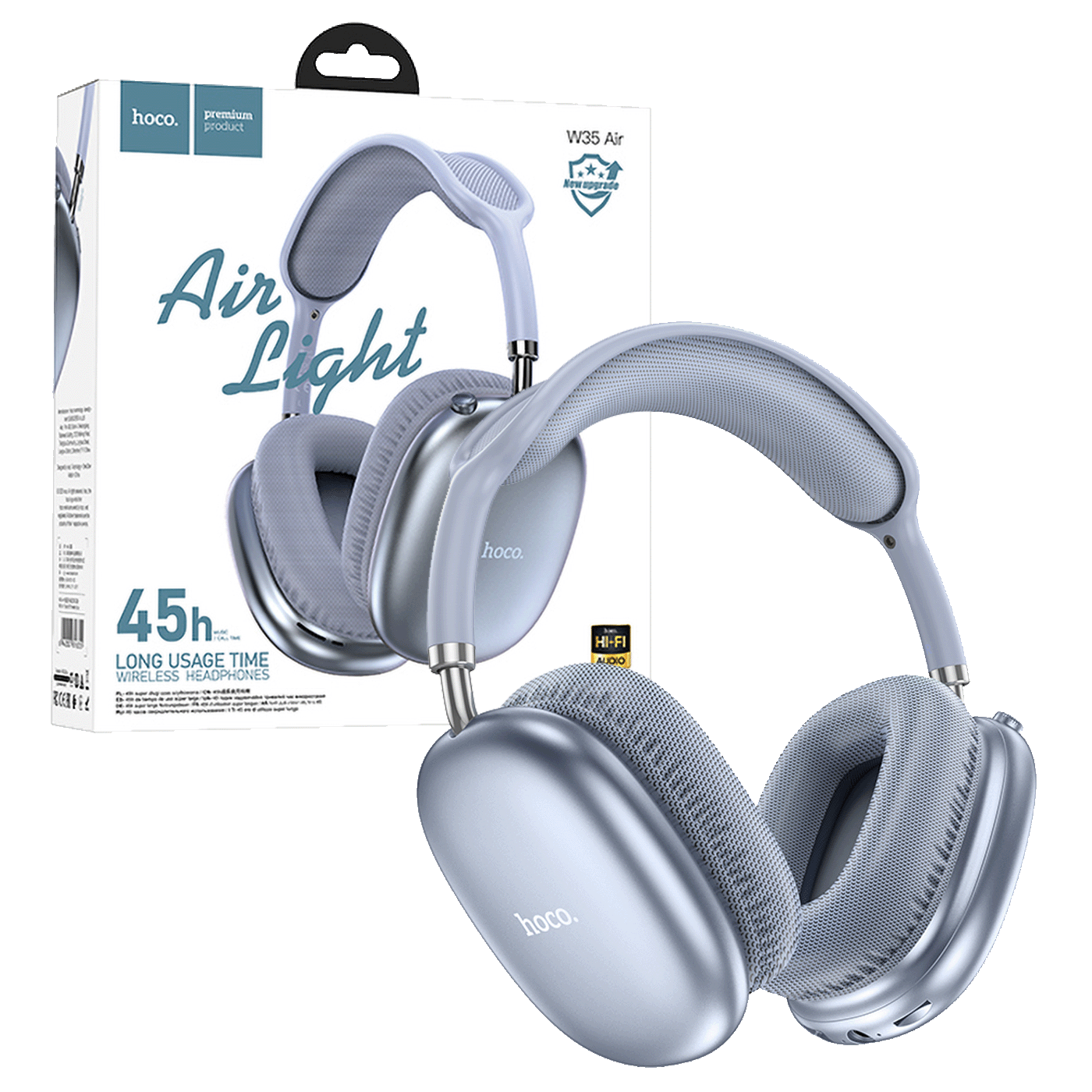 HOCO Bežične stereo slušalice W35 Air Triumph Blue, Bluetooth, do 45h rada, mikrofon, plave ...