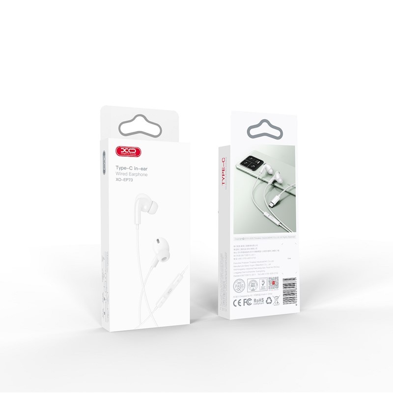 XO Слушалки со кабел EP73 USB-C - Бели | Најголема онлајн продавница во ...