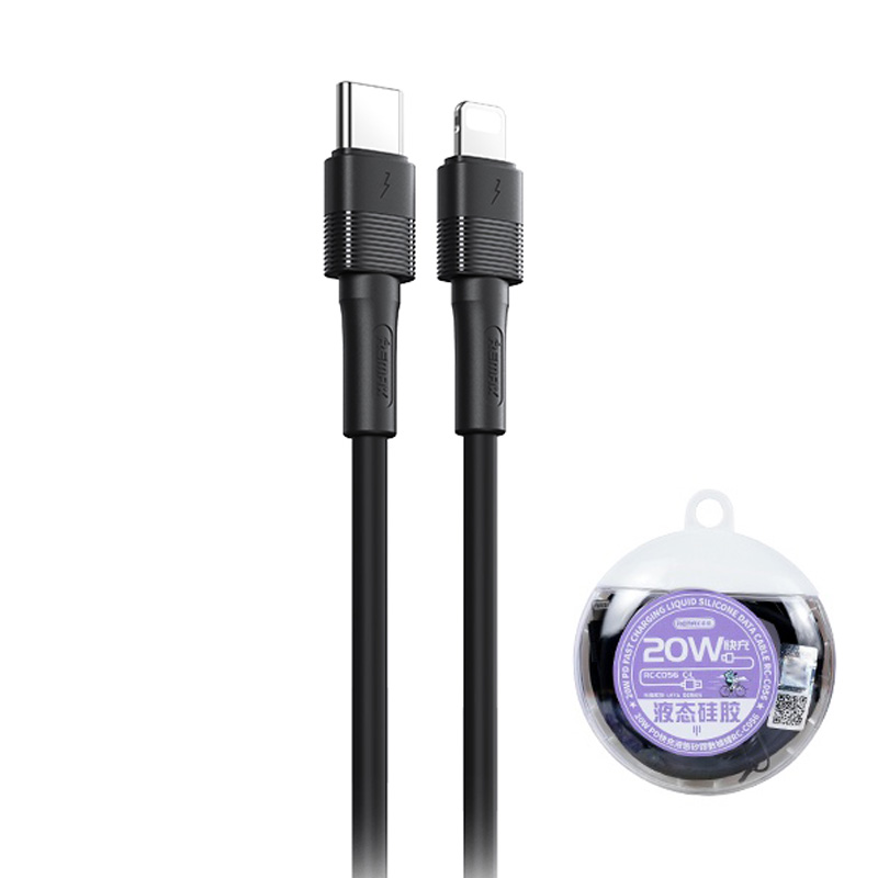 Data kabl REMAX Leya Series PD 20W Fast Charging RC-C056 Type C na iPhone lightning crni ...