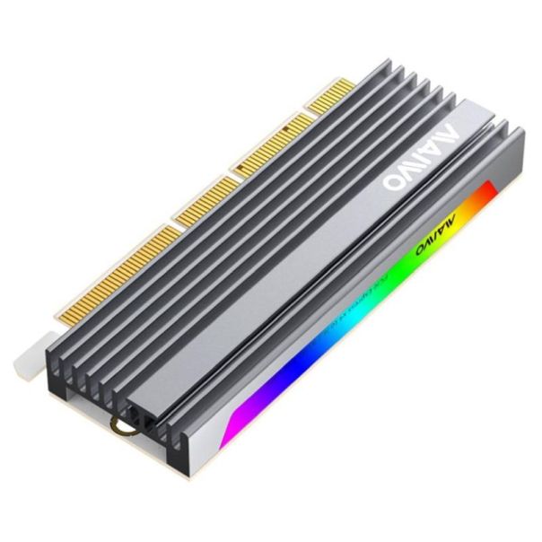 MAIWO Adapter M.2 NVMe na PCI-Express RGB Alu heatsink, KT058 sivi ...