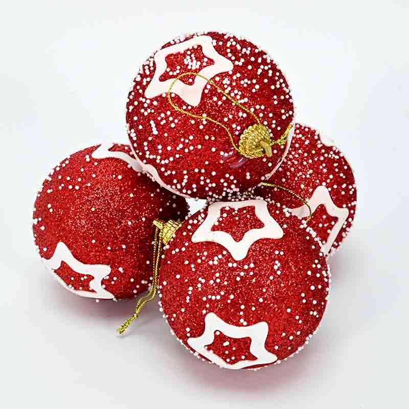 Новогодишни лампиони црвени 4/1 стиропор 7цм | Најголема онлајн ...