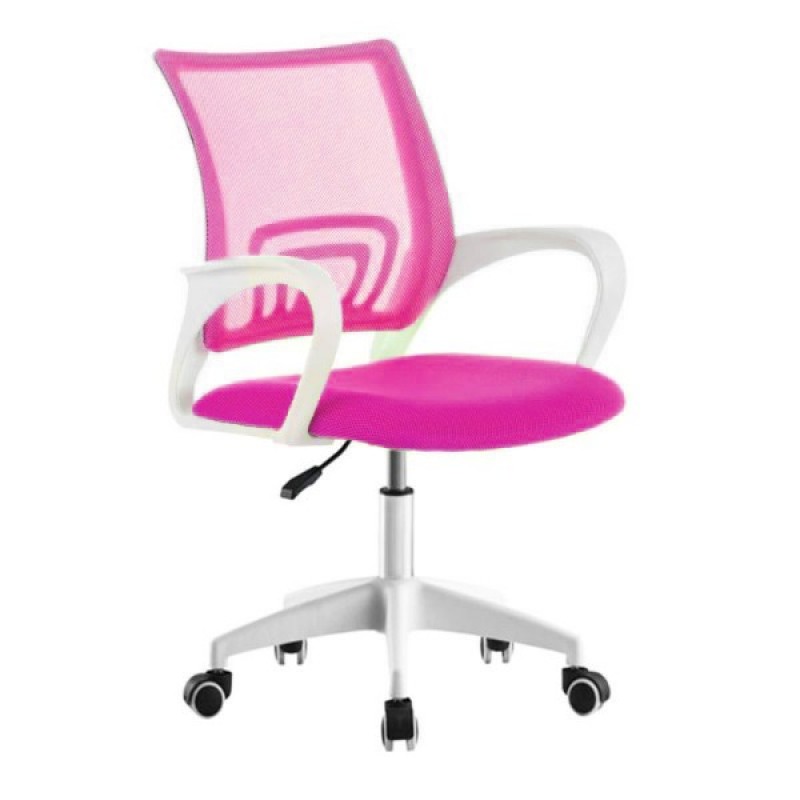 STOLICI.MK Office & Home Mesh Стол White Pink Modern Ergonomic Розев ...