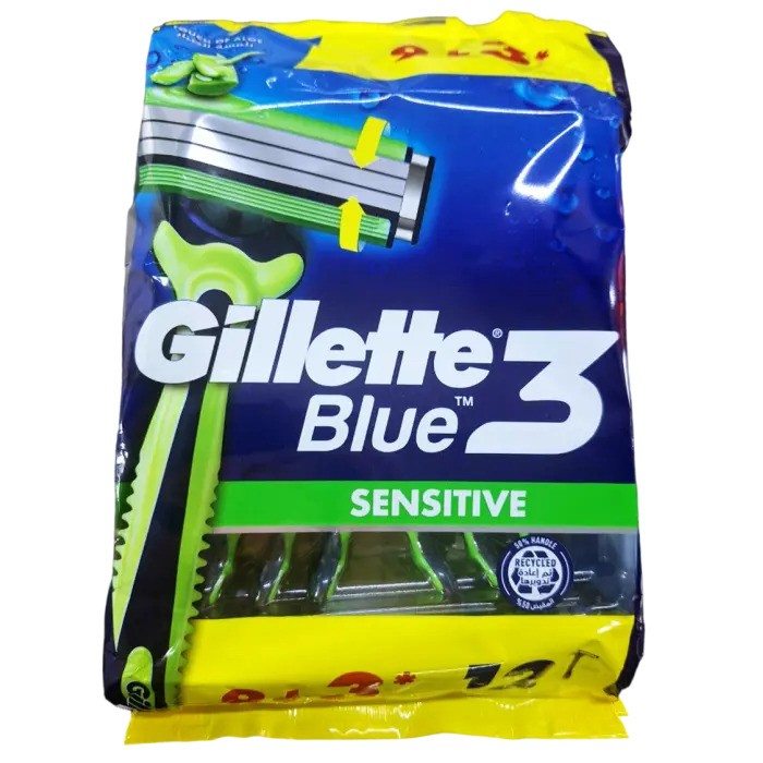 GILLETTE Blue 3 Sensitive Brijač za jednokratnu upotrebu 12 komada ...