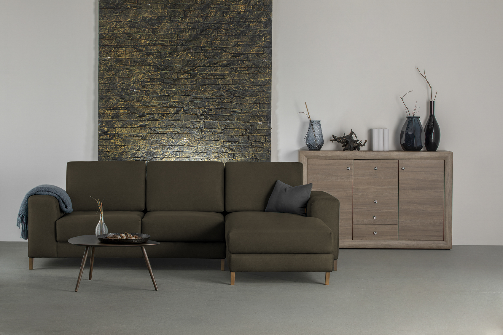 SIMPO Ugaona garnitura Mexico, Desni ugao, 261x169x87 cm, Braon ...