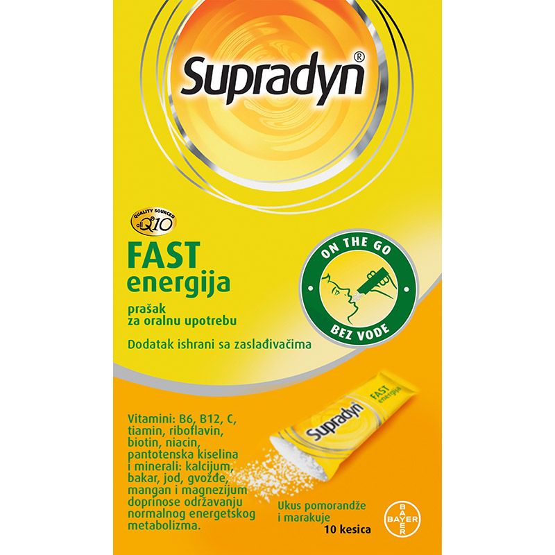 BAYER Supradyn fast energy 10 kesica | Online prodaja | Ananas