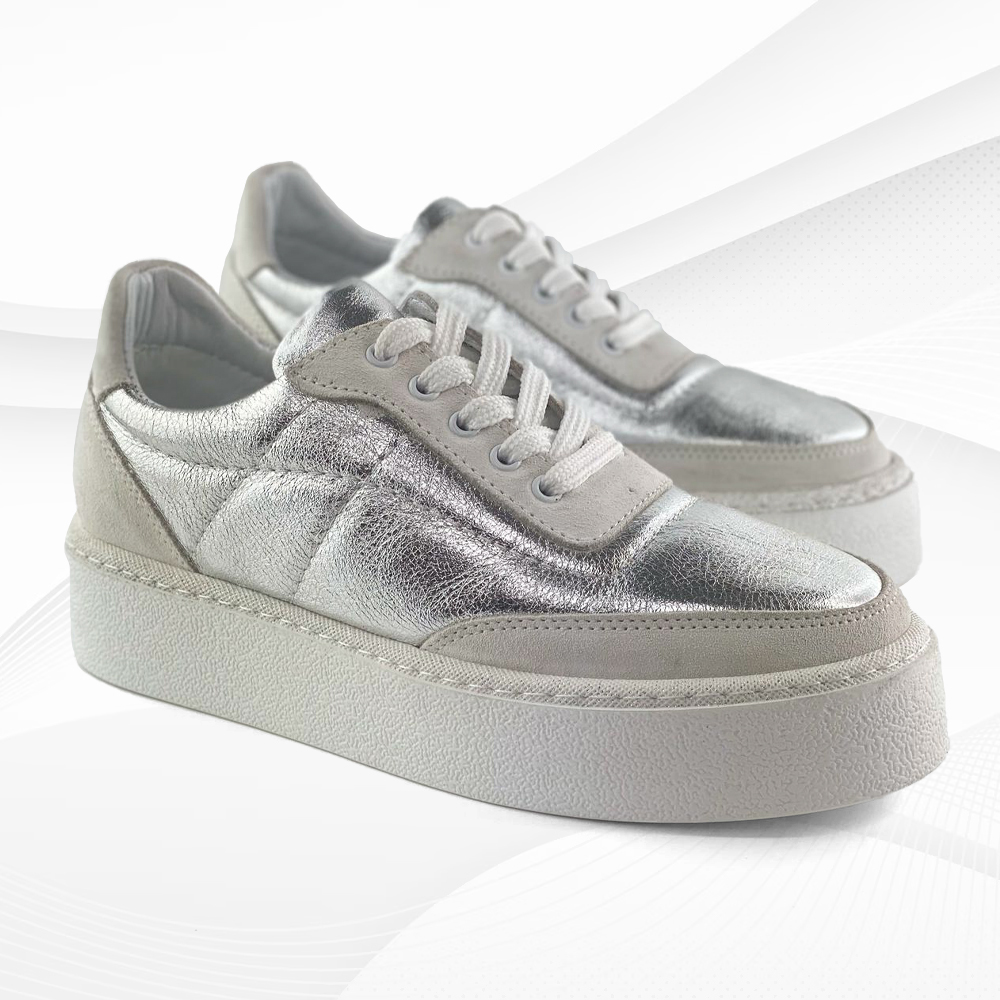 Mona Shoes Ženske patike, Kožne, Srebrne boje | Online prodaja | Ananas