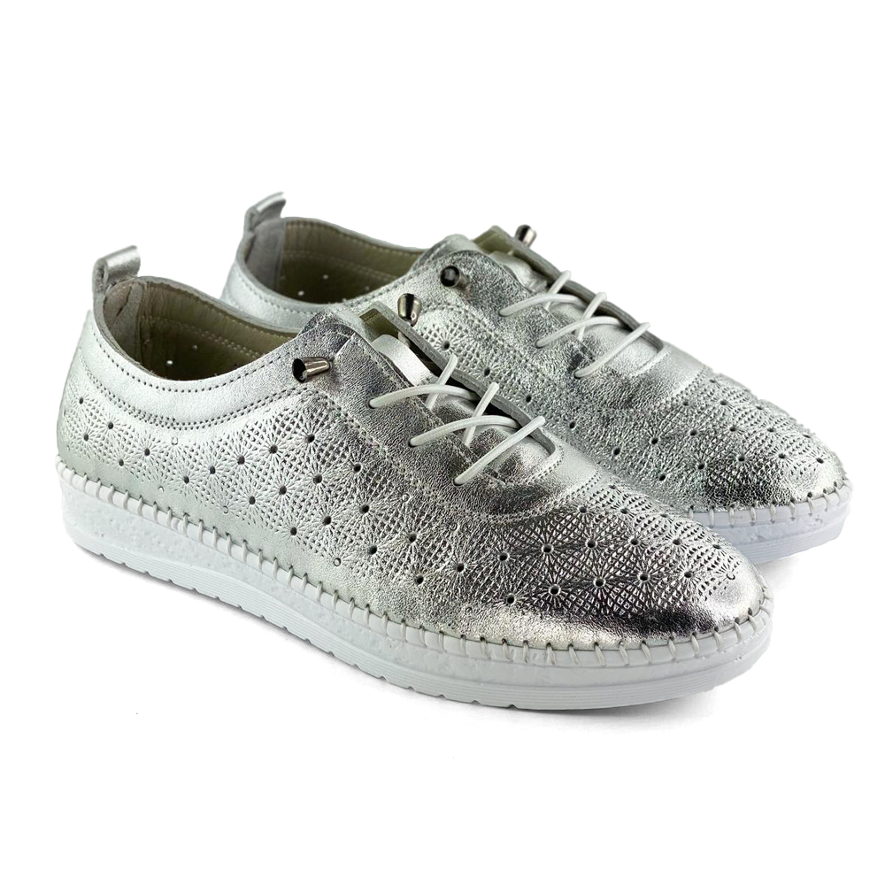 Mona Shoes Ženske patike, Kožne, Srebrne boje | Online prodaja | Ananas