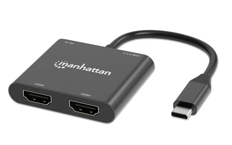 Manhattan adapter USB-C PD na Dual-HDMI adapter za monitor za laptop i ...