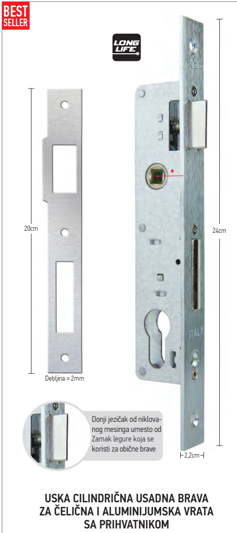 HUGO LOCKS CIlindarna brava 30mm | Online prodaja | Ananas