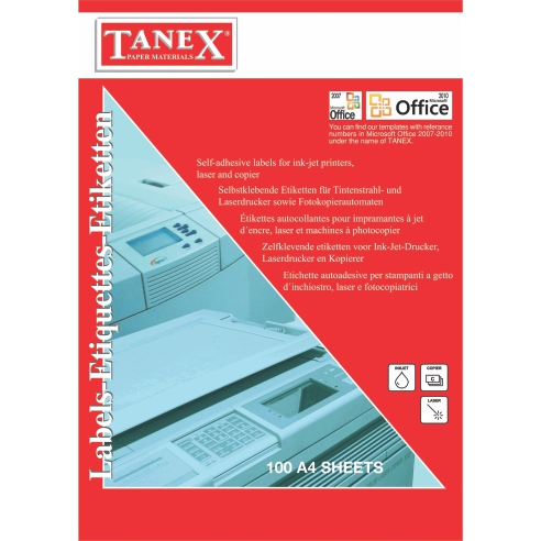 TANEX Етикети А4 1/100 105*35мм | Најголема онлајн продавница во ...