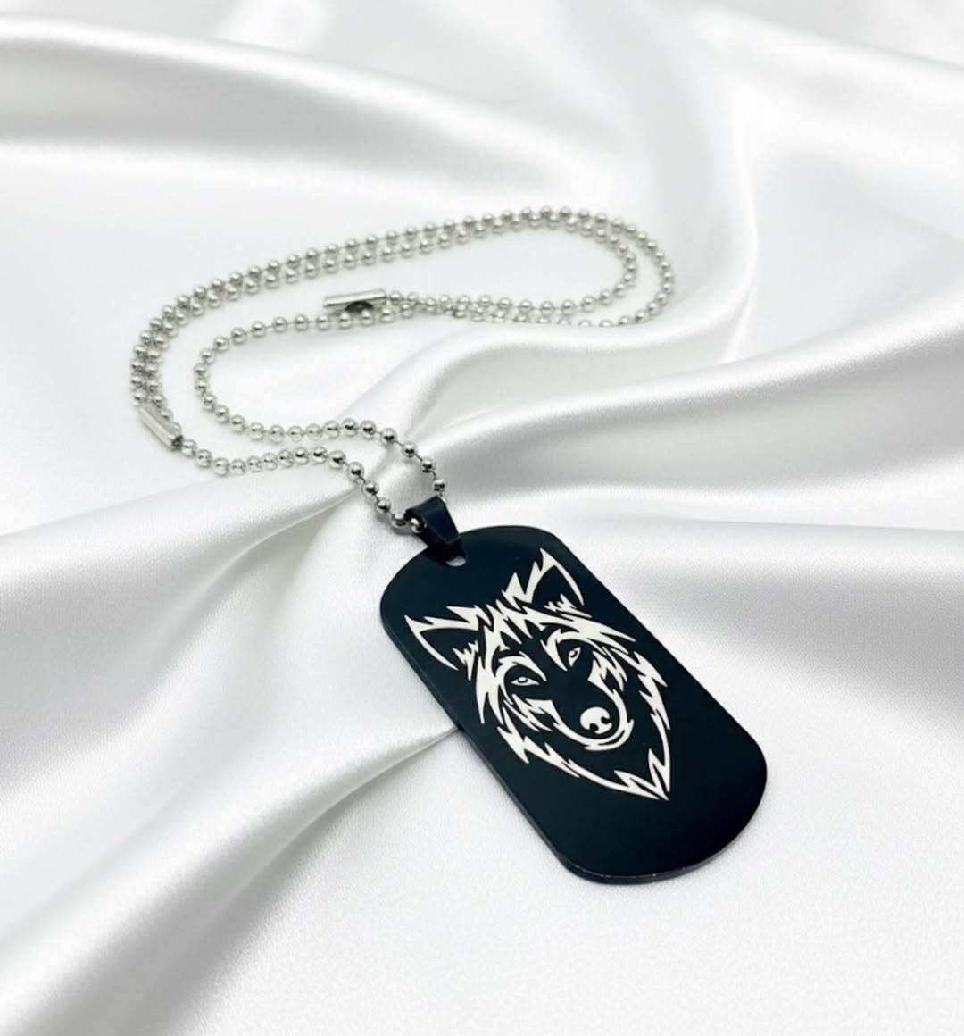 Poludrago kamenje & nakit Unikatna Ogrlica Military pločica, Crna ...