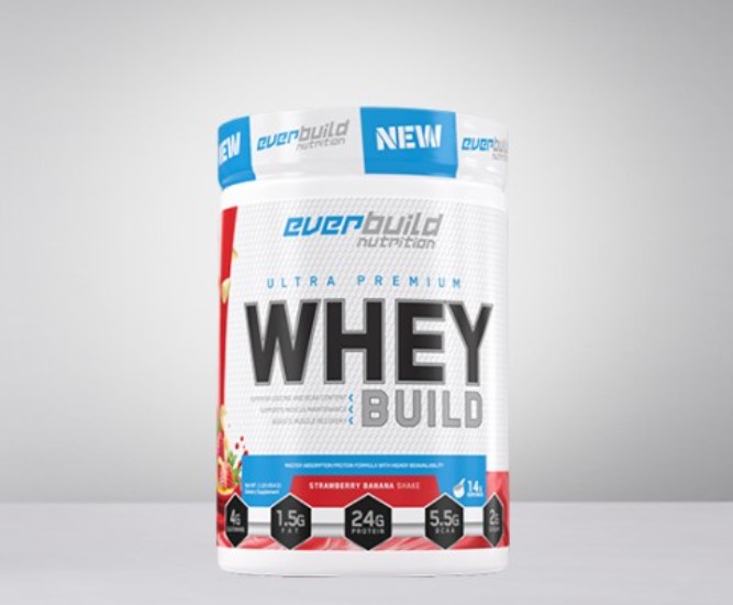 Everbuild Nutrition Whey Build Protein, Jagoda-banana, 454g | Online ...